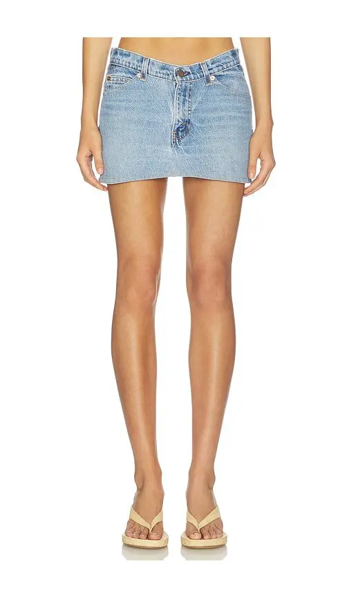 ALIGRACE Low Rise Micro Mini Denim Skirt