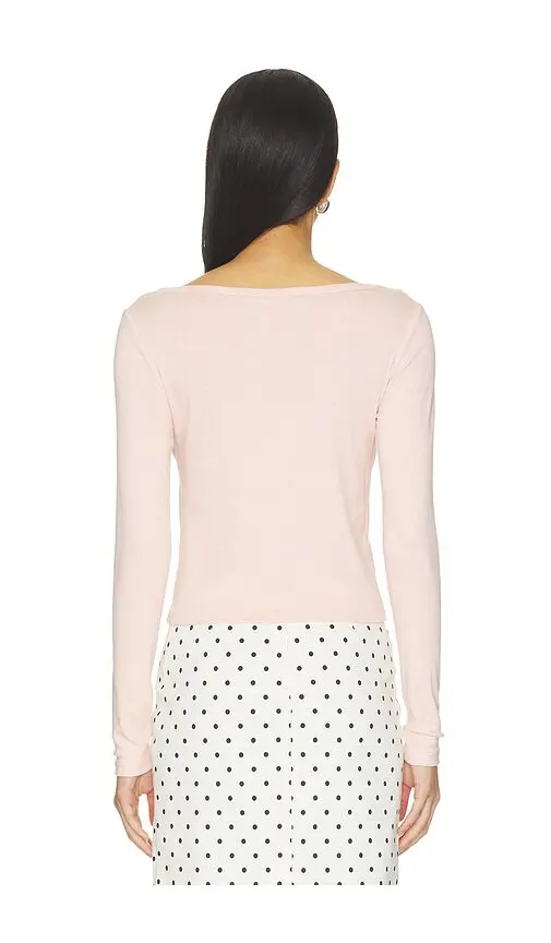 Lioness Long Sleeve Top With Lace Trim