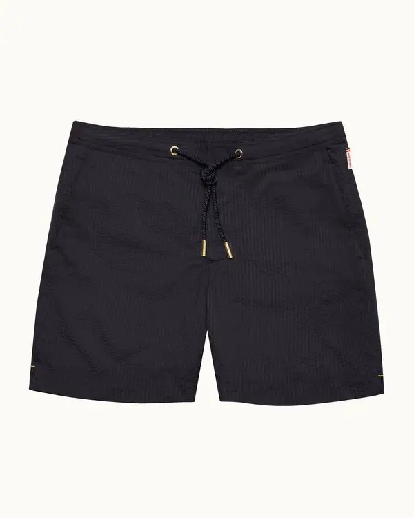 Orlebar Brown Textured Drawcord Swim Shorts In Night Iris