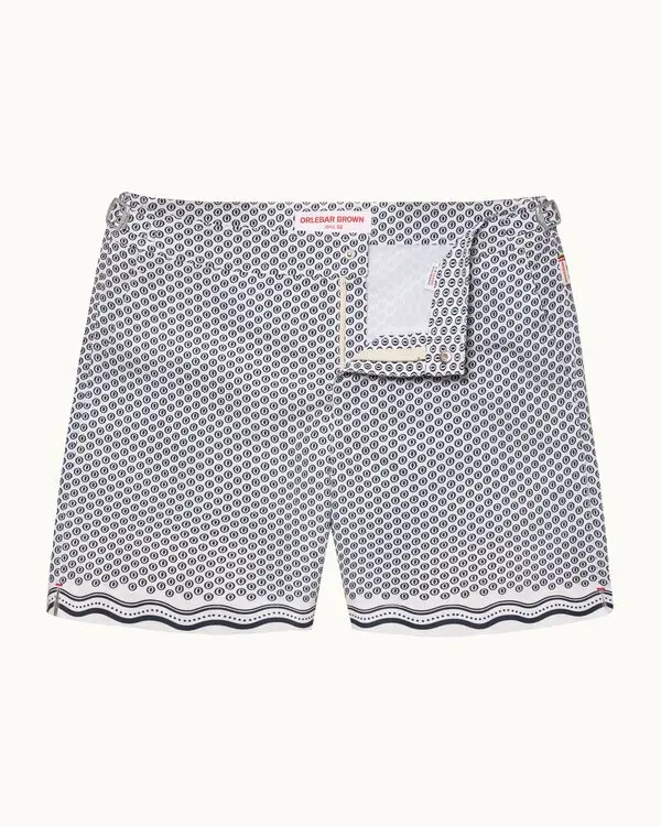 Orlebar Brown Printed Swim Shorts - White Sand/night Iris