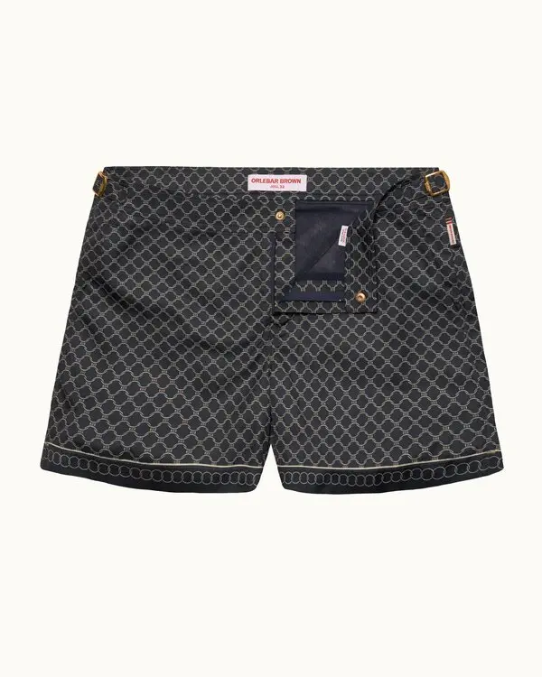 Orlebar Brown Printed Swim Shorts In Night Iris