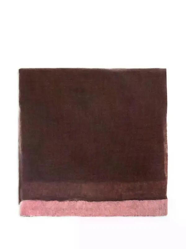 MIRROR IN THE SKY Raw-edge Scarf - Brown