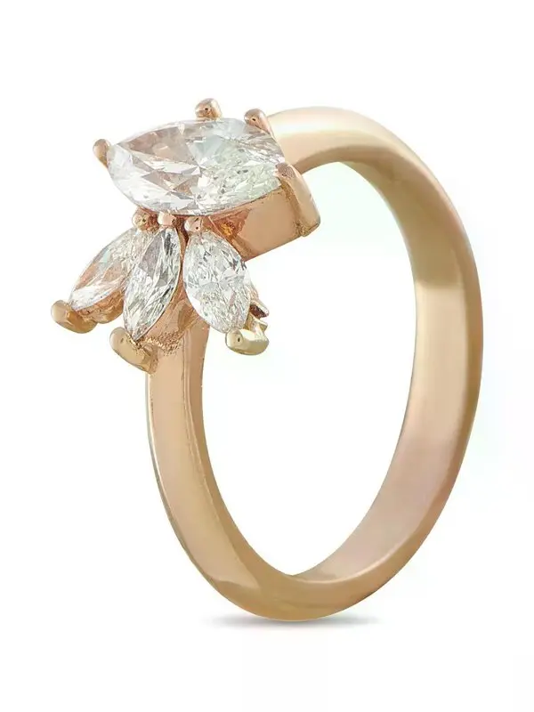 LB EXCLUSIVE Marquise-cut Diamond Ring In 14k Rose Gold
