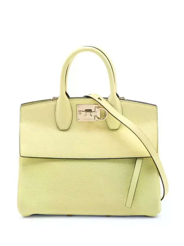 FERRAGAMO 2010-2026 Leather Studio Satchel - Yellow