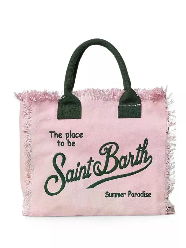 MC2 SAINT BARTH Frayed Logo-print Tote Bag