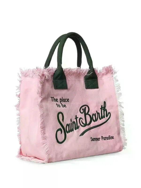 MC2 SAINT BARTH Frayed Logo-print Tote Bag