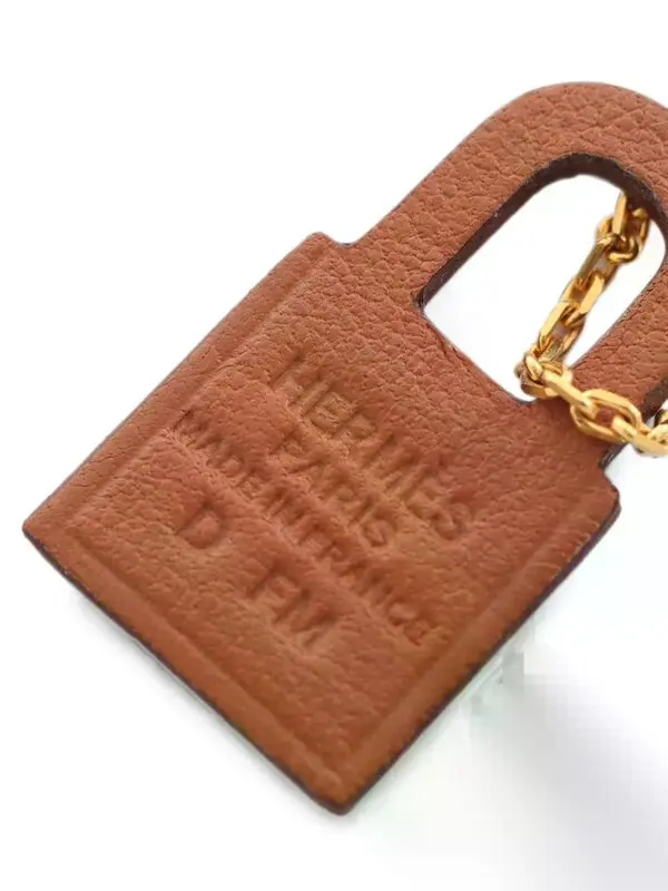 Hermès Tone Leather Padlock Necklace