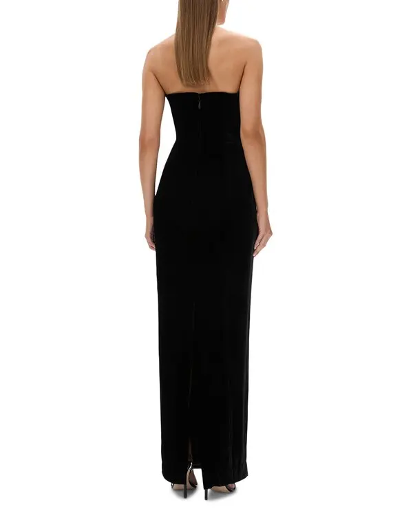 Rachel Gilbert Claudine Embellished Notch Neck Gown