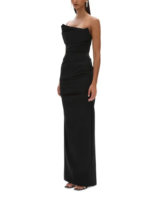 Rachel Gilbert Salma Asymmetric Strapless Gown