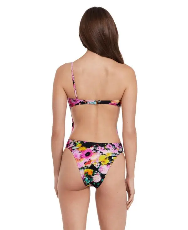 Steve Madden One Shoulder One Piece Swimsuit With Floral Print