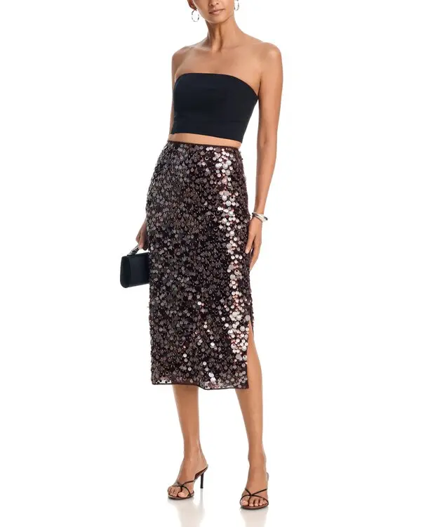 MILLY Sequined Midi Skirt