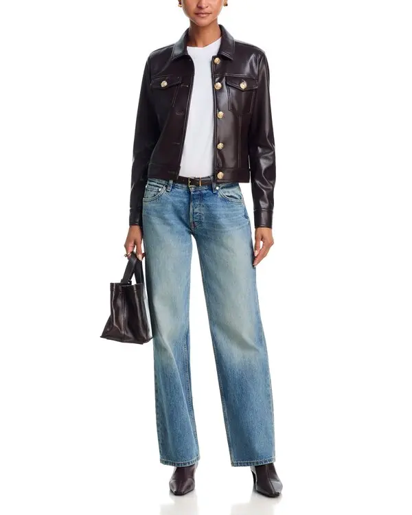 Generation Love Bailey Faux Leather Jacket With Button Details