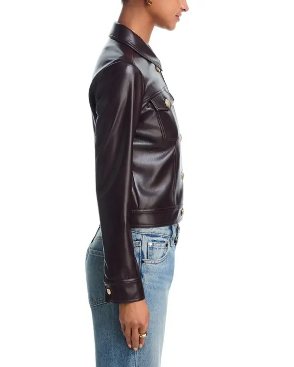 Generation Love Bailey Faux Leather Jacket With Button Details