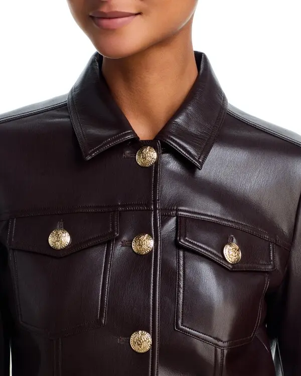 Generation Love Bailey Faux Leather Jacket With Button Details