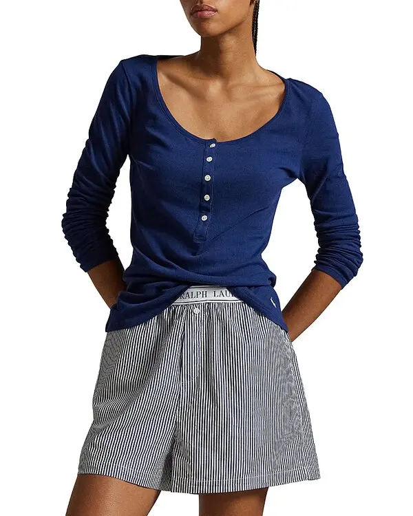 Polo Ralph Lauren Long & Lean Henley Top - Navy