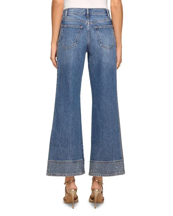 Ramy Brook Cropped Lea High Rise Embellished Jeans