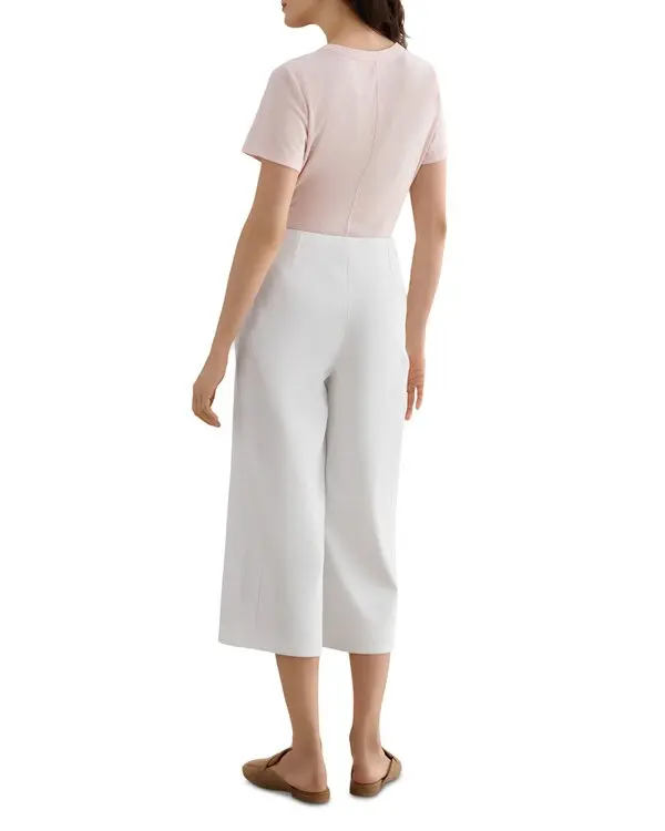 HOBBS LONDON Kimmi Wide Leg Cropped Trousers - White