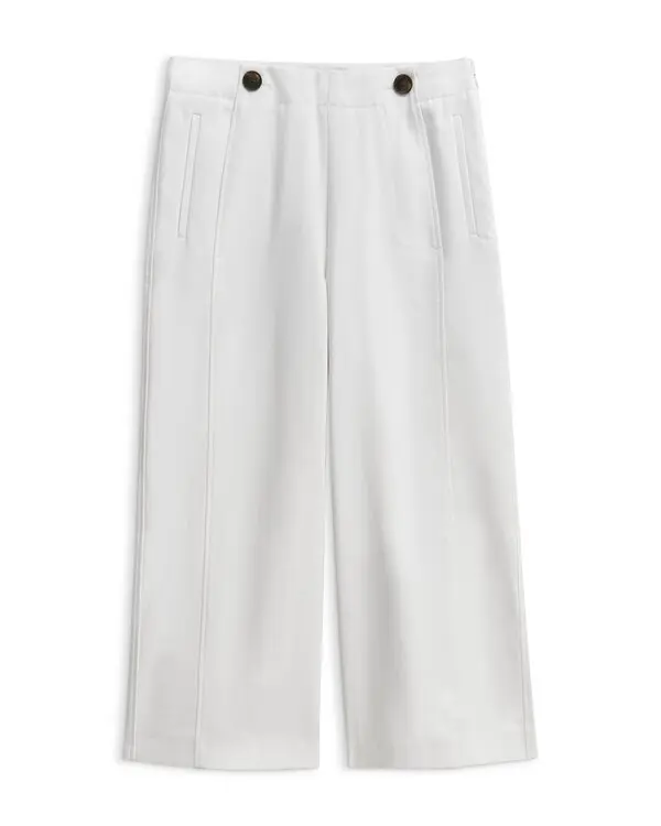 HOBBS LONDON Kimmi Wide Leg Cropped Trousers - White