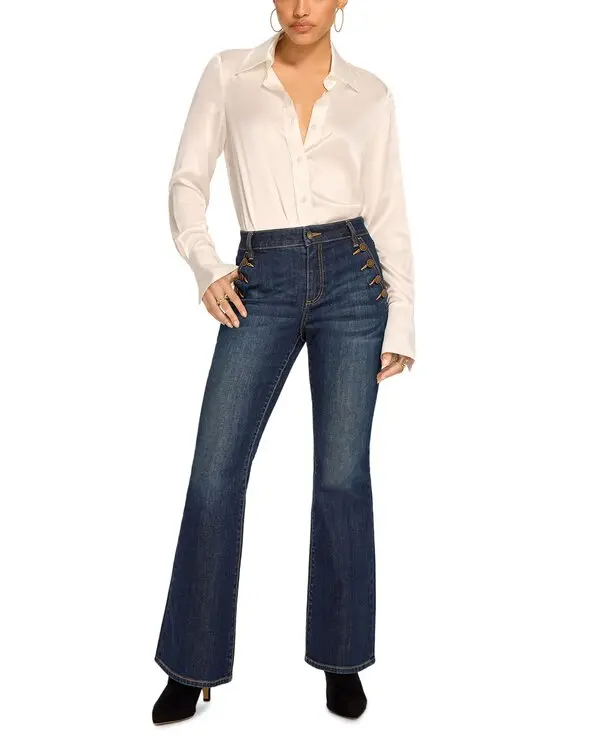 Ramy Brook Demi Helena High Rise Flare Leg Jeans - Dark Rinse