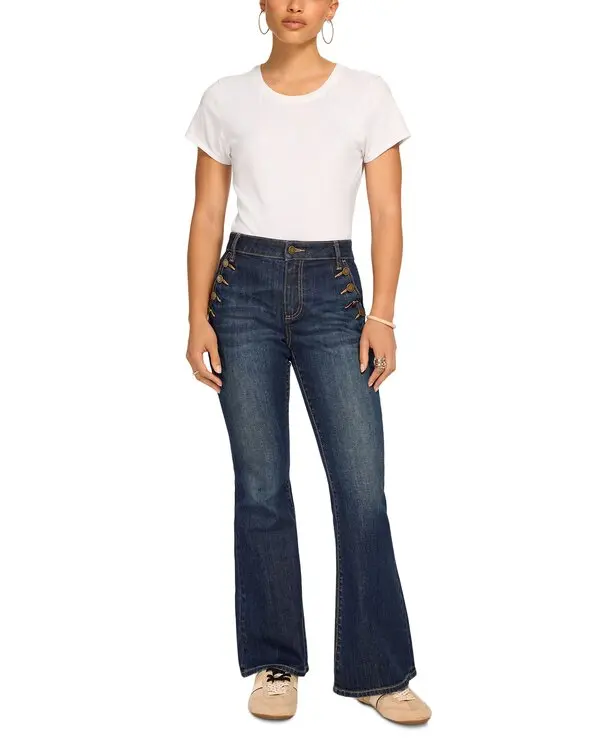 Ramy Brook Demi Helena High Rise Flare Leg Jeans - Dark Rinse