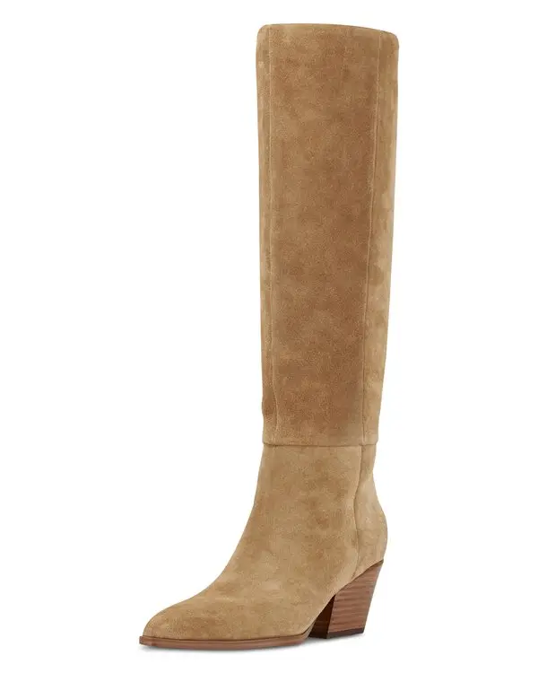 MARC FISHER LTD. Tarrie Wide Calf Boots - Medium Natural