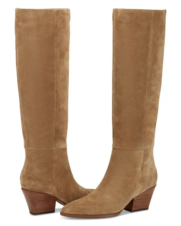 MARC FISHER LTD. Tarrie Wide Calf Boots - Medium Natural