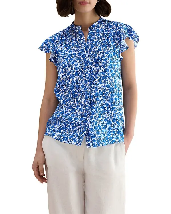 HOBBS LONDON Huda Blouse - Blue Ivory