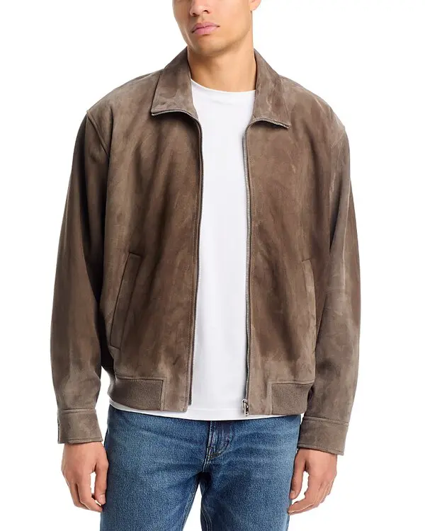FRAME Suede Bomber - Warm Beige