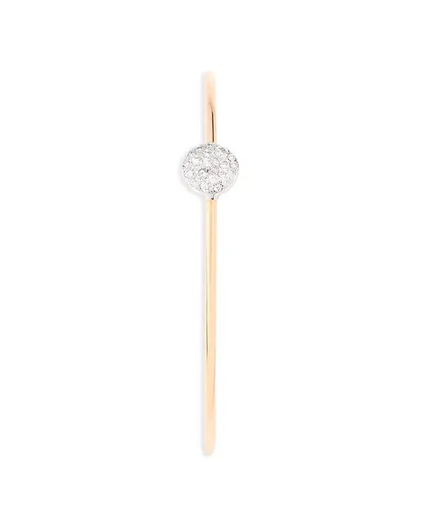 Pomellato 18k Rose Diamond Pave Round Cluster Cuff Bangle Bracelet