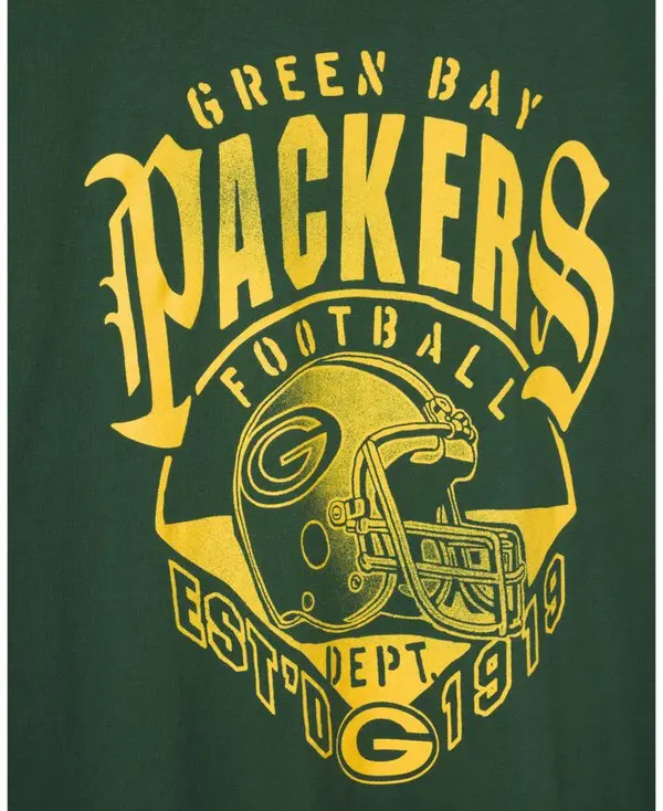 Junk Food Clothing Green Bay Packers Vintage Football Graphic T-shirt - Hunter