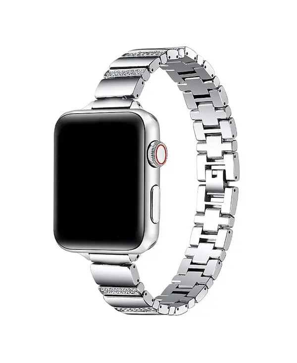 POSH TECH Soleil Rhinestone Stainless Steel Band For Apple Watch - Silver