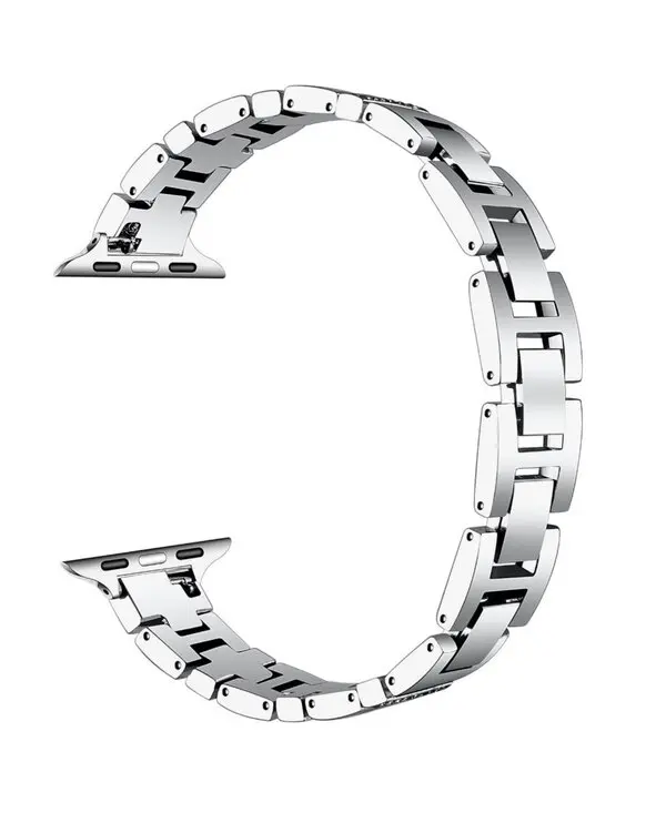 POSH TECH Soleil Rhinestone Stainless Steel Band For Apple Watch - Silver