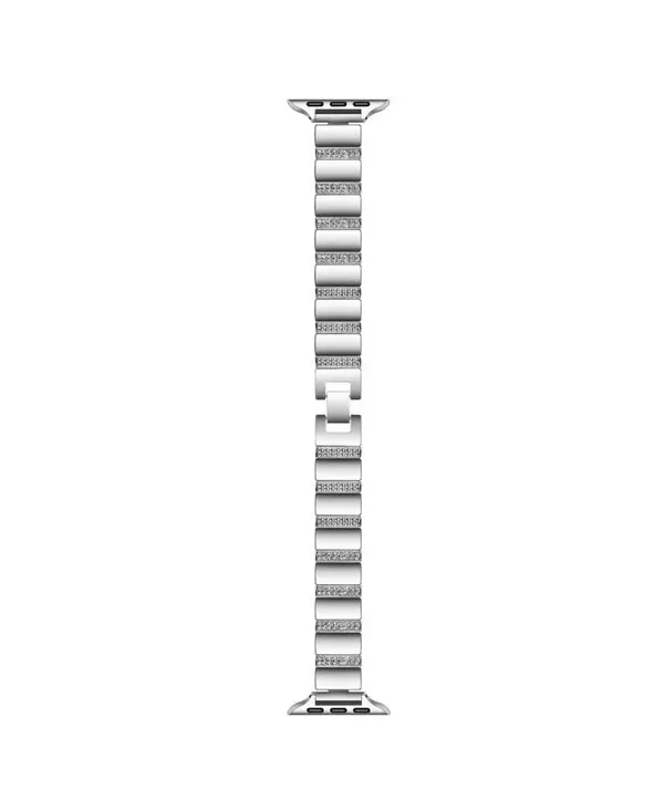 POSH TECH Soleil Rhinestone Stainless Steel Band For Apple Watch - Silver
