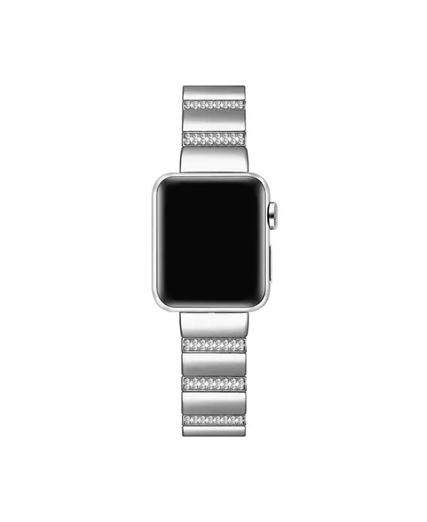 POSH TECH Soleil Rhinestone Stainless Steel Band For Apple Watch - Silver