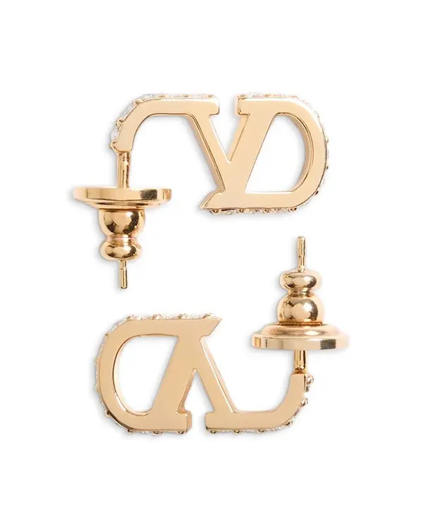 Valentino Garavani Swarovski Crystal Logo Drop Earrings