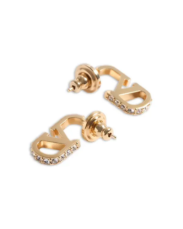Valentino Garavani Swarovski Crystal Logo Drop Earrings