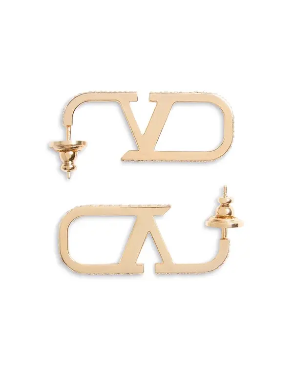 Valentino Garavani Crystal Logo Drop Earrings