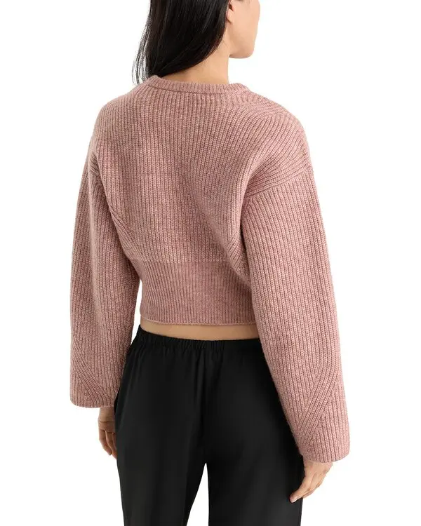 Good American Chunky Knit Cropped Sweater - Dusty Blush