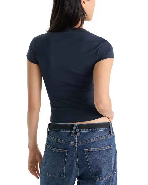 Good American Cap Sleeve Cotton Stretch Tee