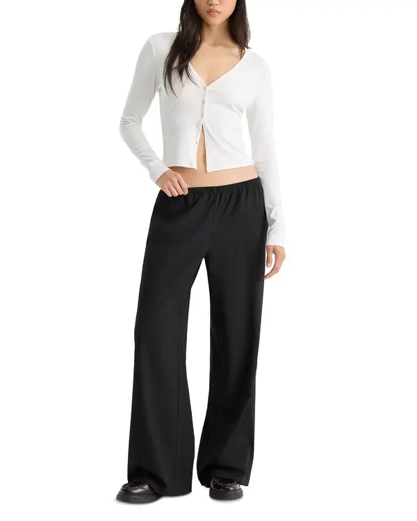 Good American The Rib V Neck Cardigan Tee