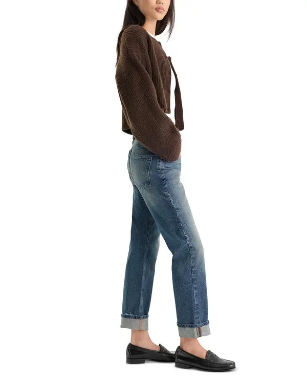 Good American Mid Rise Straight Ankle Jeans