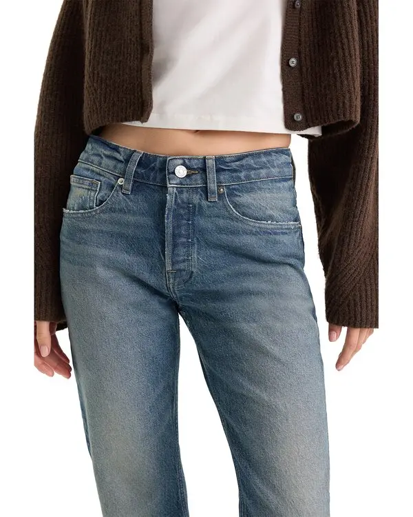 Good American Mid Rise Straight Ankle Jeans