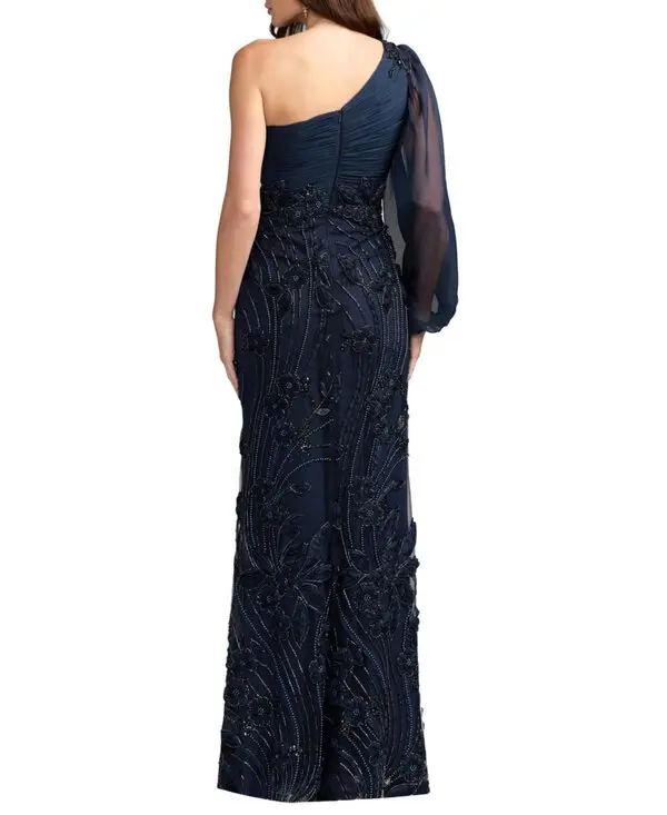 Mac Duggal One-sleeve Embellished Gown