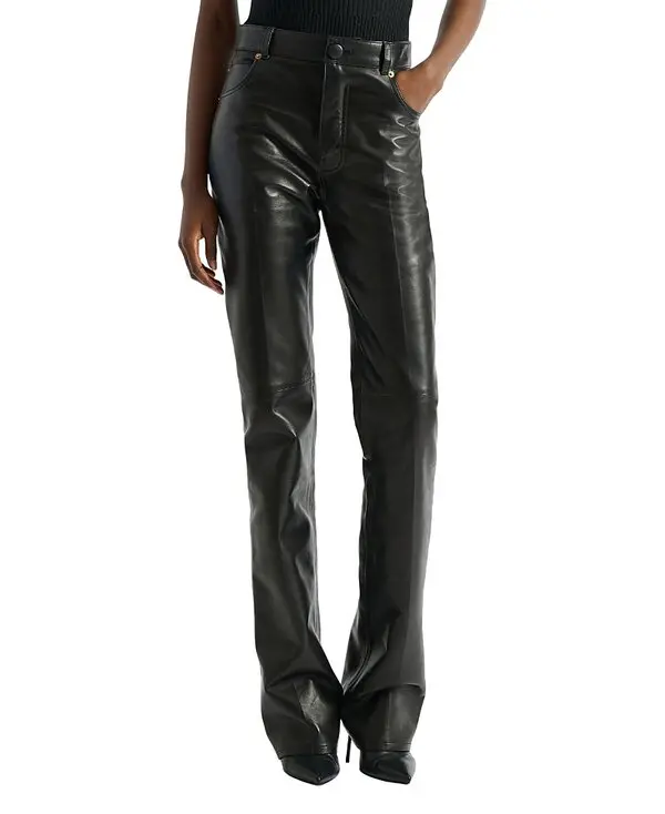 Balmain Leather High-waisted Trousers