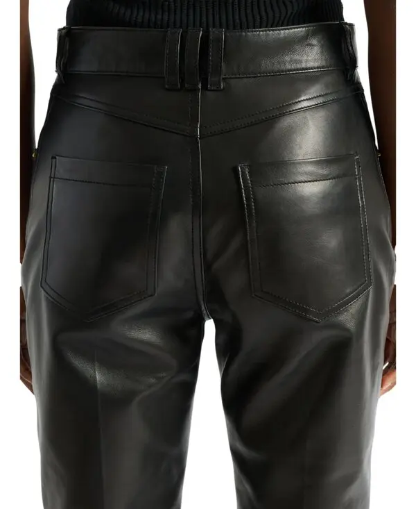 Balmain Leather High-waisted Trousers