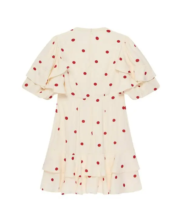 Mint Velvet Polka Dot Mini Dress With Ruffled Details