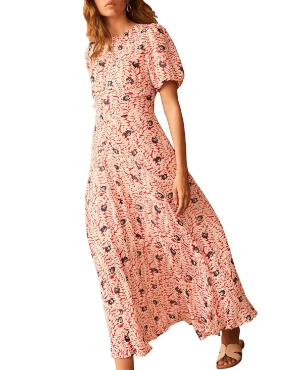 Mint Velvet Printed Puff Sleeve Maxi Dress