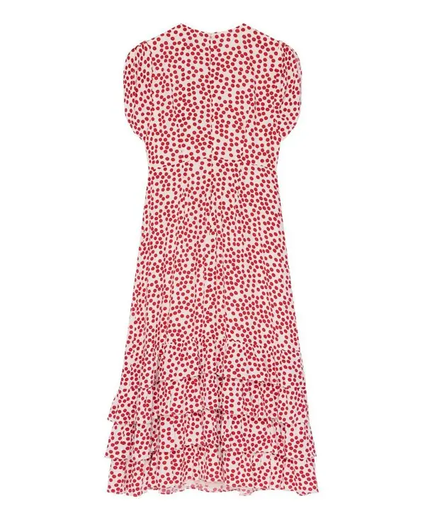 Mint Velvet Polka Dot Ruffle Hem Midi Dress