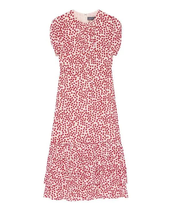 Mint Velvet Polka Dot Ruffle Hem Midi Dress