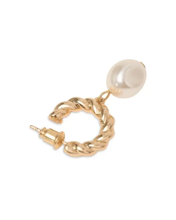 Maje Imitation Pearl Twisted Hoop Earrings, 1l